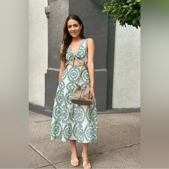 Zara | Dresses | Zara Perforated Knotted Embroidered Dress | Poshmark